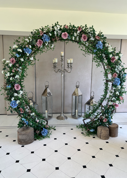 Moongate faux Flower Circle Arch - Decor and Blooms